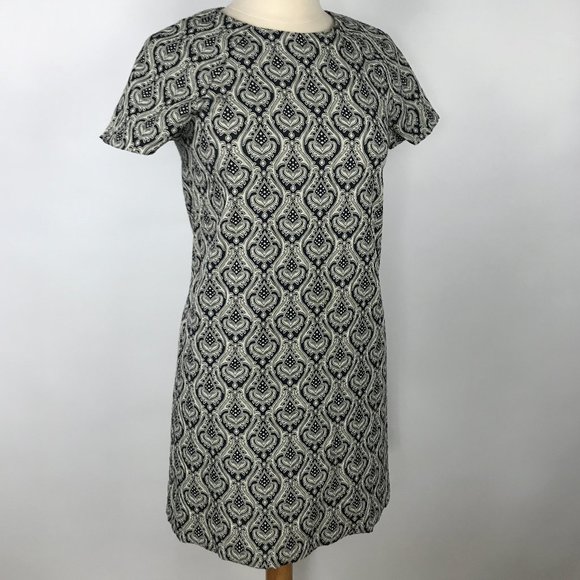 Zara | Dresses | Zara Basic Geometric Pattern Boxy Short Sleeve Mini ...